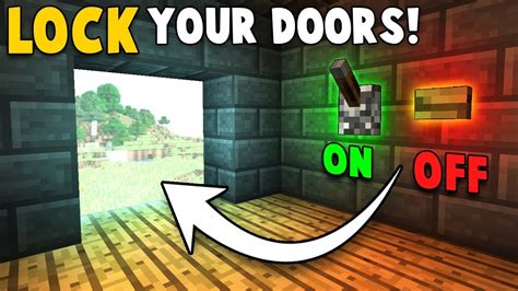 Super Simple Lockable Door Minecraft Tutorial Youtube