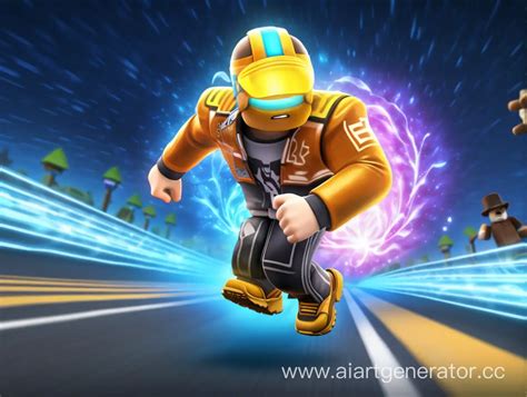 Speedy Roblox Runner Racing At Light Speed In Race Clicker Ai Art