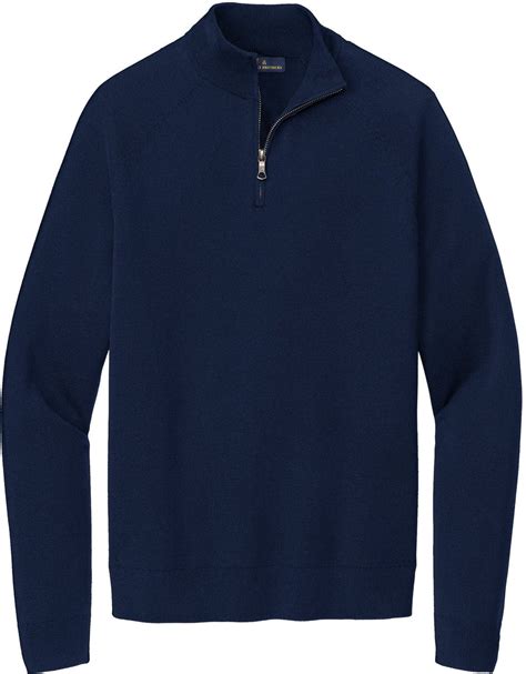 Brooks Brothers Cotton Stretch 1 4 Zip Sweater With Custom Embroidery