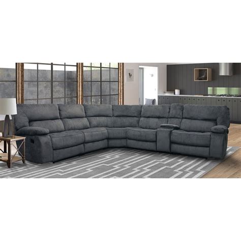 Parker House Chapman Grey 6pc Modular Manual Reclining Sectional With
