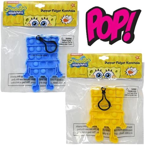 Spongebob Fidget Pop Toy Keychain 2 Pack