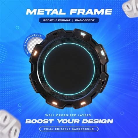 Hexagonal Metal Frame Graphic Design Concept Premium Ai Generated Psd