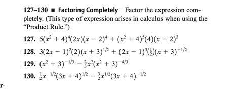 Solved 127 130 Factoring Completely Factor The Expression