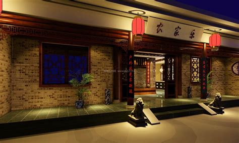 农家乐饭店门头装修效果图装信通网效果图