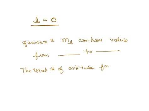 If The Value Of L The Quantum Number Ml Can Have Values From To The Total Number Of