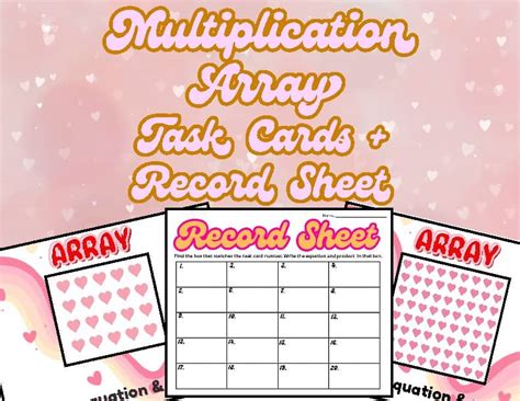 Multiplication Array Task Cards Recording Sheet Find The Equation