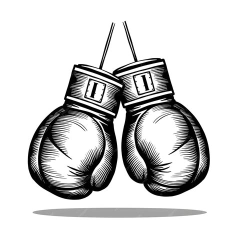 Premium Vector Boxing Gloves Monochrome Ink Sketch Vector Drawing