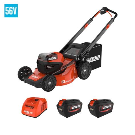 Echo 21 In 56 Volt Cordless Battery Walk Behind Push Lawn Mower With Two 5 0 Ah Batteries Rapid