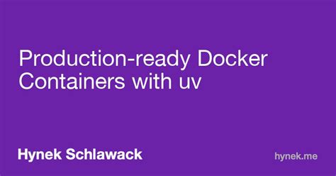 Yuxuan Tay On Linkedin Production Ready Python Docker Containers With Uv