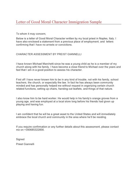 Character Reference Letter Immigration Cover Letter