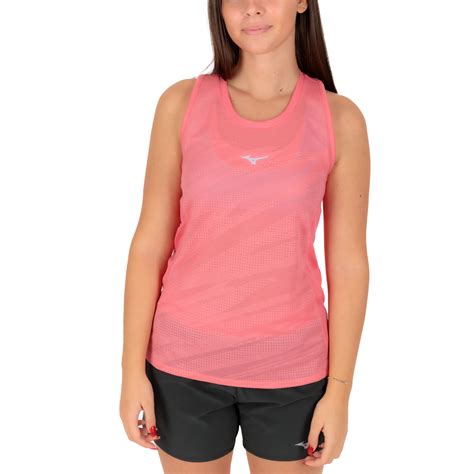 Mizuno Aeroflow Womens Running Tank Sunkissed Coral
