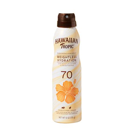 Hawaiian Tropic Weightless Hydration Sunscreen Clear Spf 70 Shop