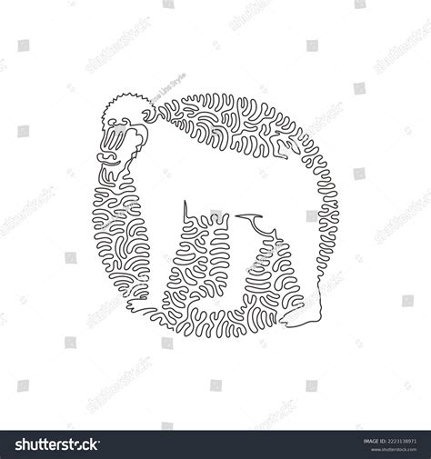 Continuous One Curve Line Drawing Funny Stock Vector Royalty Free