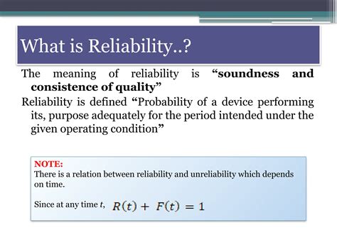 reliability criteria in design and its application pptx computer