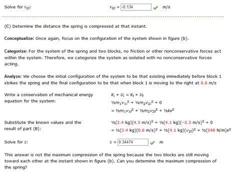 Solved A Two Body Collision With A Spring A Block Of Mass M1