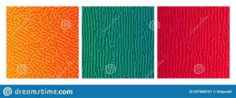 Set Of Three Colorful Turing Reaction Gradient Stock Vector