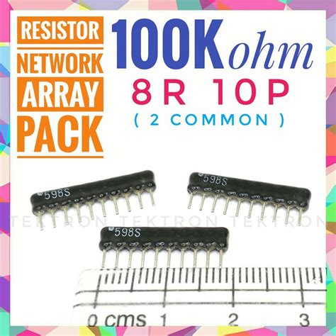 Jual Resistor 100kohm 8r 10pin 2 Common R Network Array Pack 100k Ohm