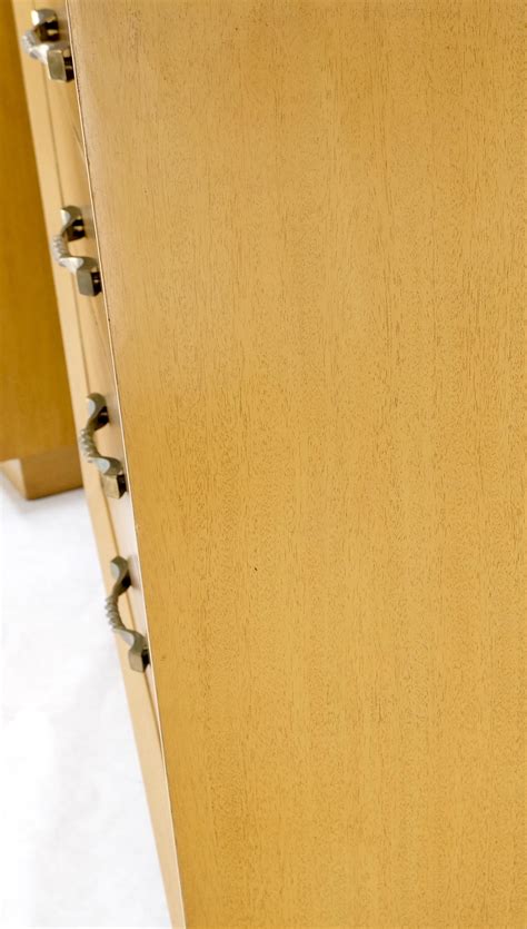 Pair Mid Century Modern Mahogany Twisted Solid Brass Pulls Bachelor