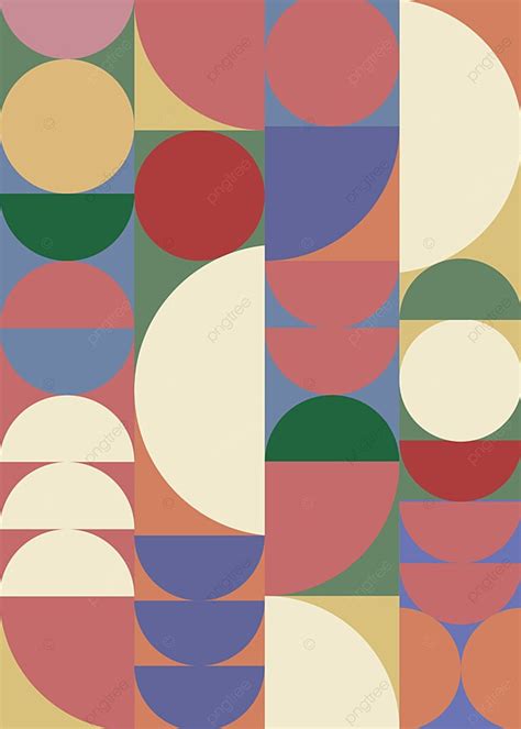 Geometric Retro Background Geometric Round Color Background Image