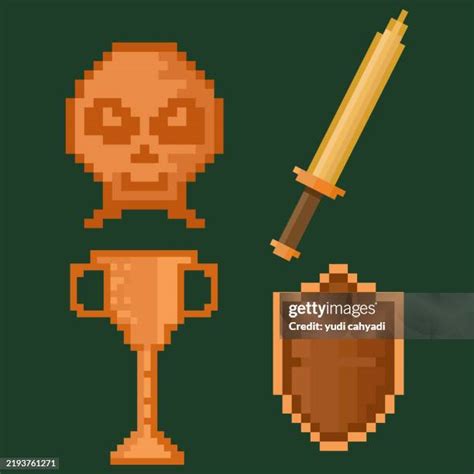 pixel art retro game icons set 8bit computer graphic 90s 80s game high