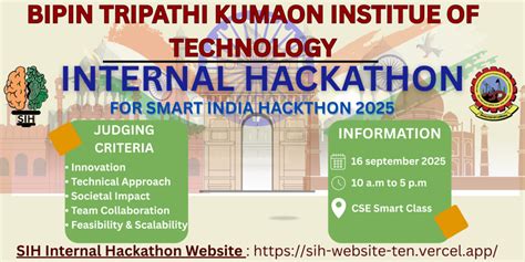 Smart India Hackathon 2025 Internal Hackathon At Btkit 16th