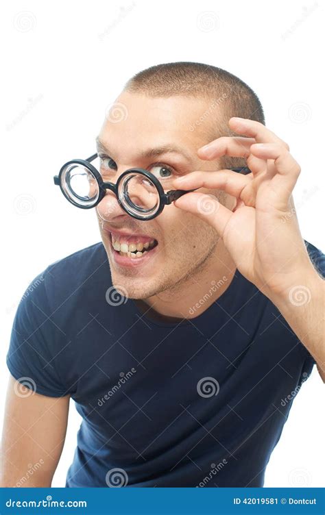 Nerd With Glasses Stock Image Image Of Goofy Curious 42019581
