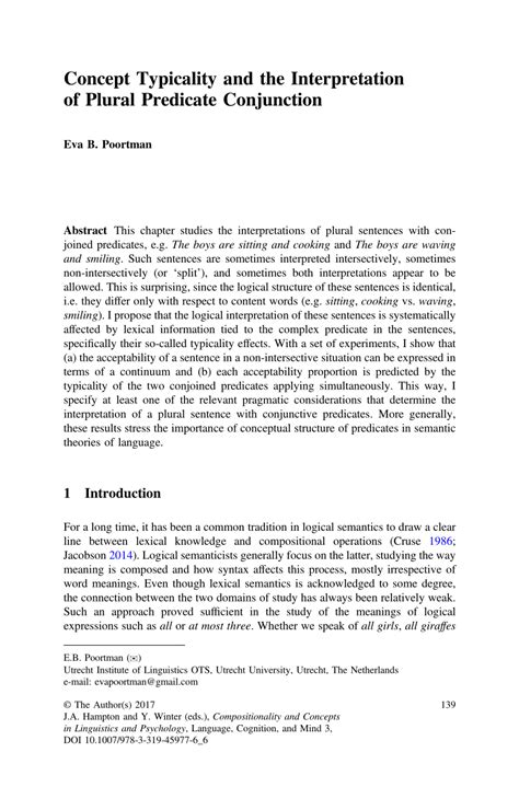 Pdf Concept Typicality And The Interpretation Of Plural Predicate Conjunction