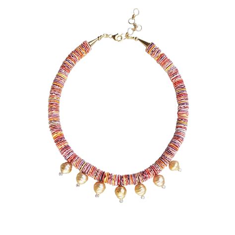 Rainbow Shells And Gold Pearl Necklace Lola Florence Jewelry Hawaii