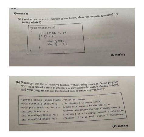 Solved Question A Consider The Recursive Function Given Chegg