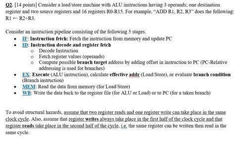 Solved Q2 14 Points Consider A Loadstore Machine With