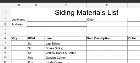 Simple Vinyl Siding Material Checklist Etsy