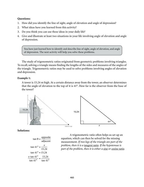 Grade 9 Mathematics Module 7 Triangle Trigonometry Pdf