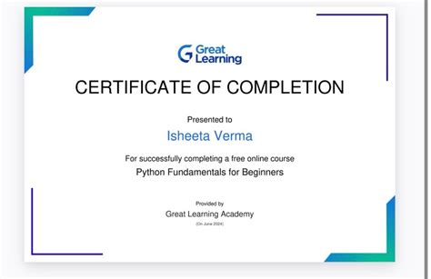 Completed A Python Course Isheeta Verma Posted On The Topic Linkedin