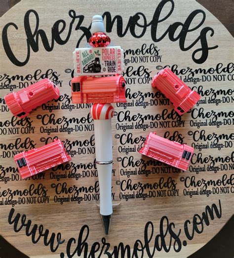 Ce 3d Printed Focal Bead 3d Candy Cane Train Chezmolds And More