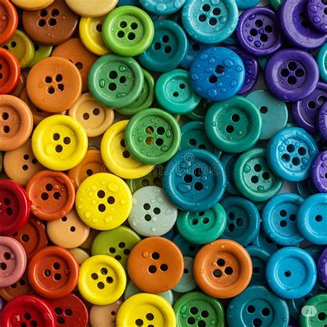 Multicolored Sewing Buttons Close Up Craft Supplies Stock Illustration Illustration Of