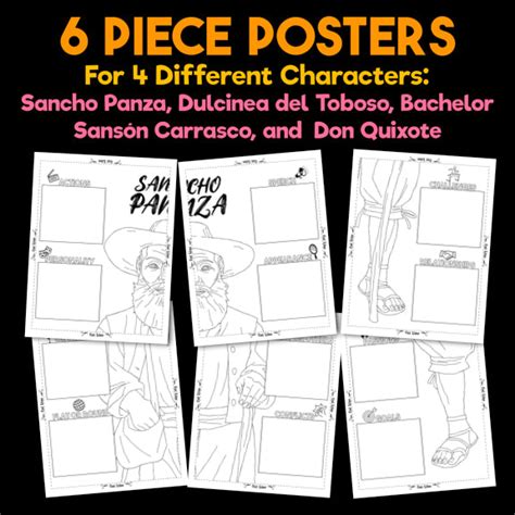 Don Quixote Character Analysis Posters — Character Collabs Chomping