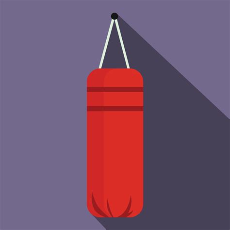 Red Punching Bag For Boxing Icon Flat Style 14151862 Vector Art At