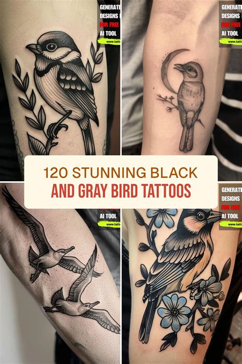 120 Stunning Black And Gray Bird Tattoos Black And Grey Bird Black