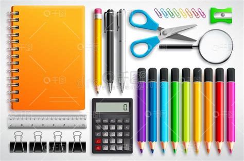 笔记簿免抠元素 学校日用品矢量放置和颜色铅笔笔记簿 笔和 学校日用品矢量放置和颜色铅笔笔记簿 笔和图片免费下载 5165713263 千图网pro