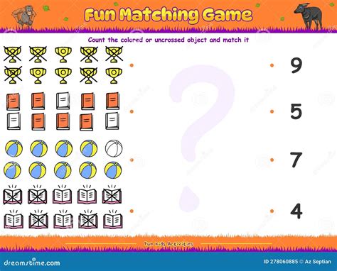 Count The Colored Or Uncrossed Objects Part One Stock Vector