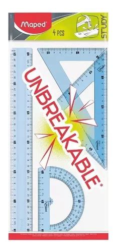 Kit Régua Transferidor E Esquadro Unbreakable Azul Maped Azul Mercadolivre