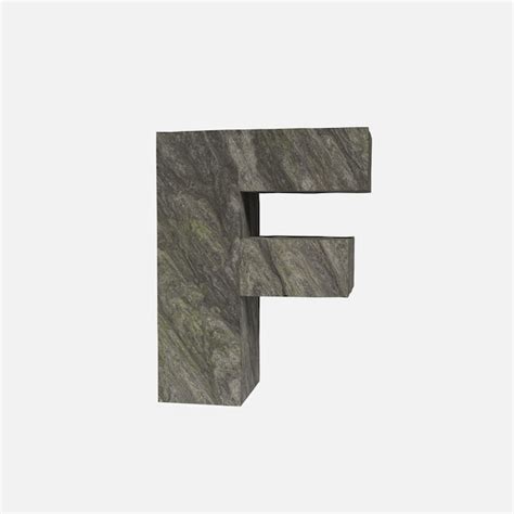 Premium Photo Stone Font 3d Render Of Letter F