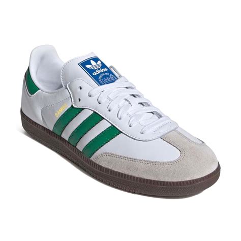 Shop Adidas Samba Og White And Green Unisex Shoes