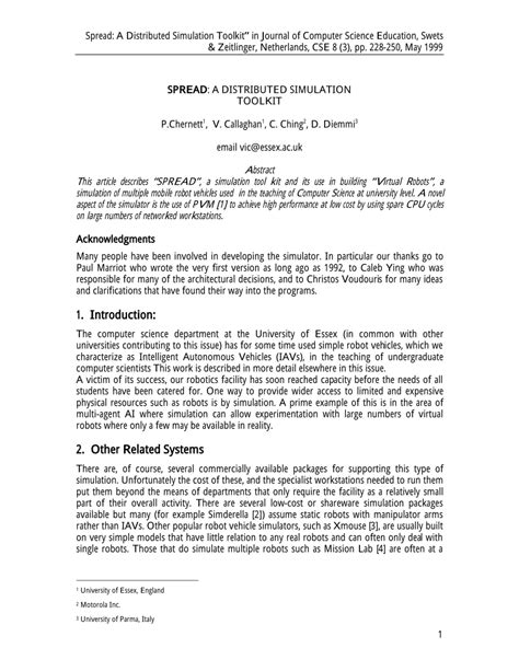 Pdf Spread A Distributed Simulation Toolkit