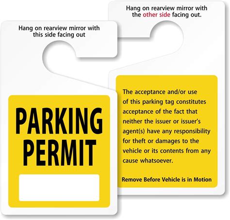 100 Pack Parking Permit Hang Tags Plastic Parking Placards
