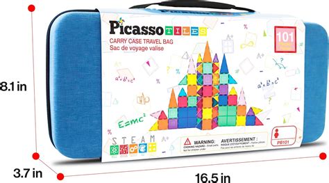 Picasso Magnetic Tiles With Case 101 Pieces Elc Toys Uae