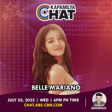 Jeremiah On Twitter Belle Mariano On Kapamilya Chat Mamayaaaa At 6pm