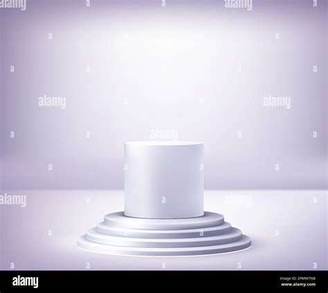 Realistic 3d Cylindrical Pedestal Abstract Minimal Scene For Product