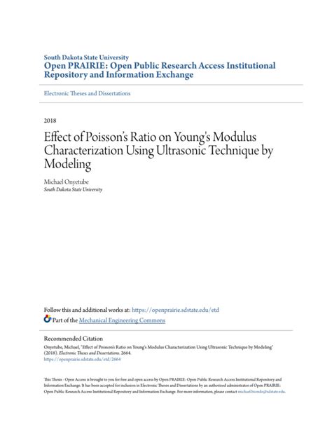 Effect Of Poisson S Ratio On Youngs Modulus Characterization Usi