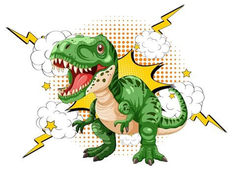 Premium Vector Dinosaur In Comic Style Explosion